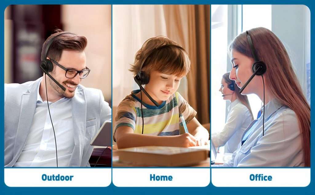 Logitech H570e Wired Headset, mono Headphones with Noise-Cancelling ...